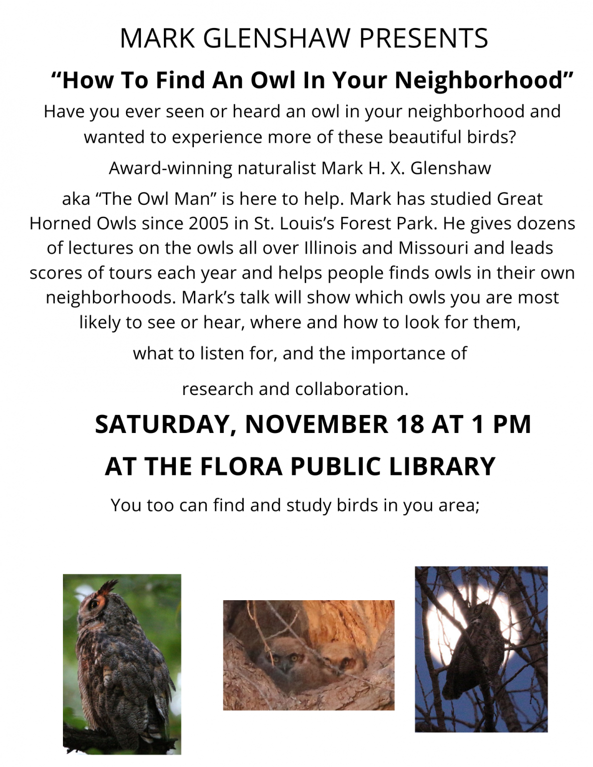 "THE OWL MAN" - Flora Public Library