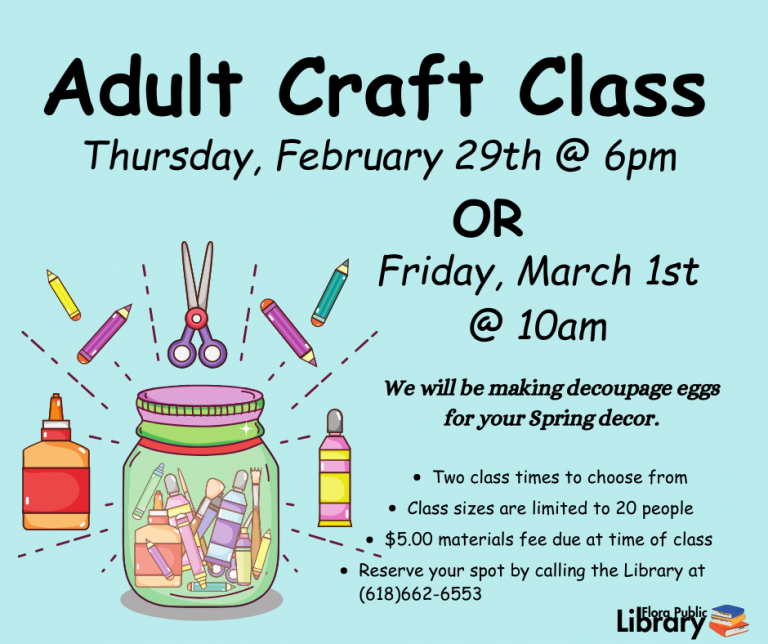 Adult Craft Class - Flora Public Library